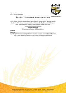 Blanket Consent Form - Morawa District High School